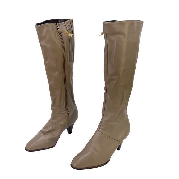 Cobbies | Shoes | Vintage Cobbies Womens Brown Heeled Knee High Leather ...